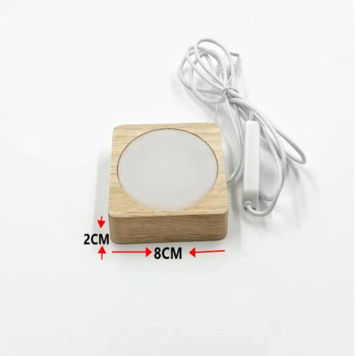 Rotating LED Light Base Adjustable Illuminated Wood material Rotating ...