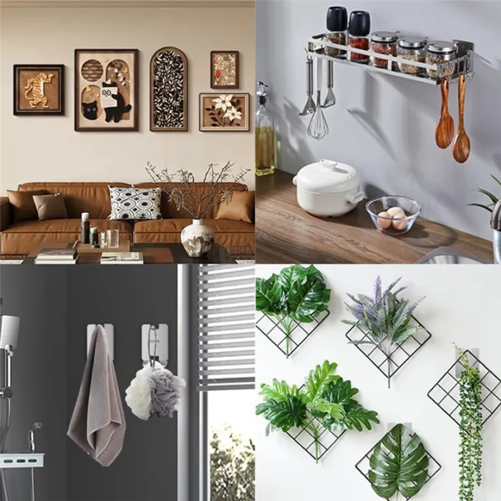 Spreeshop Adhesive Metal Picture Wall Hangers Without Nails, Damage ...