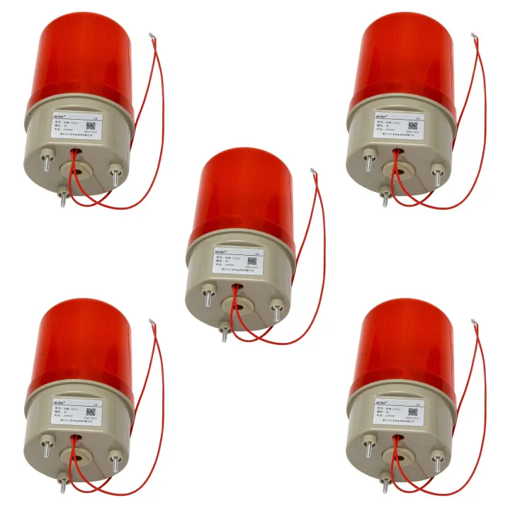 5X Industrial Flashing Sound Alarm Light,BEM-1101J 220V Red LED Warning ...