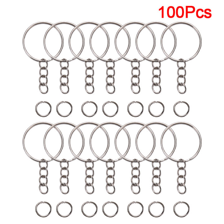 100Pcs Keyring Keychain Split Jump Rings Bulk Ring DIY Jewelry Key ...