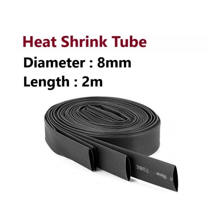 8mm x 2m Black Heat Shrink Tube for Insulating Wires & Components-2m ...