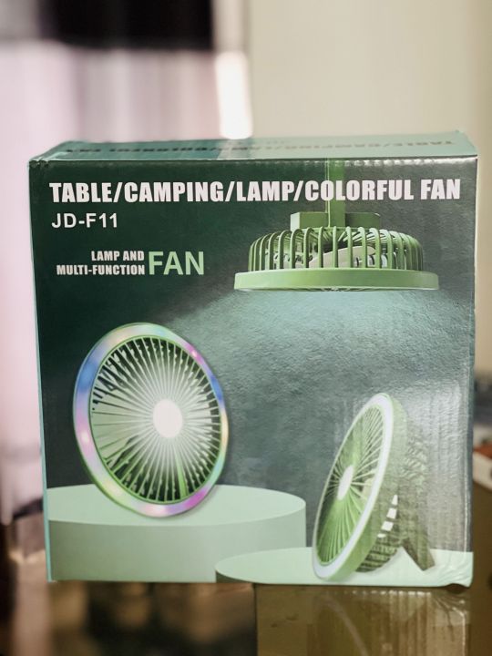Mini Desktop Rechargable Fan JD-F11 Table / Camping / Lamp / Colourful ...