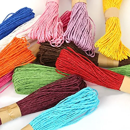 evisha 6 Multi Color Handmade Natural Paper Tread/Rope for DIY Crafts ...