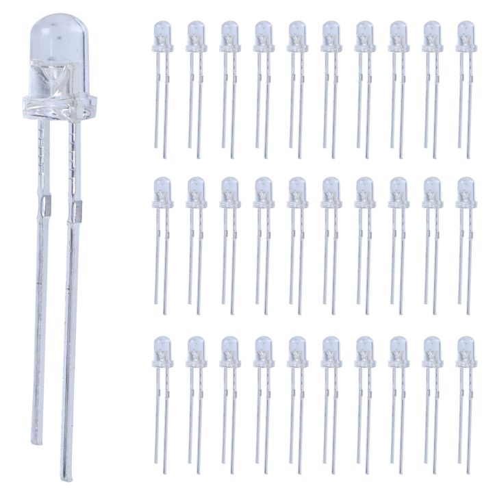 80 Pieces 3mm White LED Lamp Light Emitting Diode DC 2.5V-3V | Daraz.lk