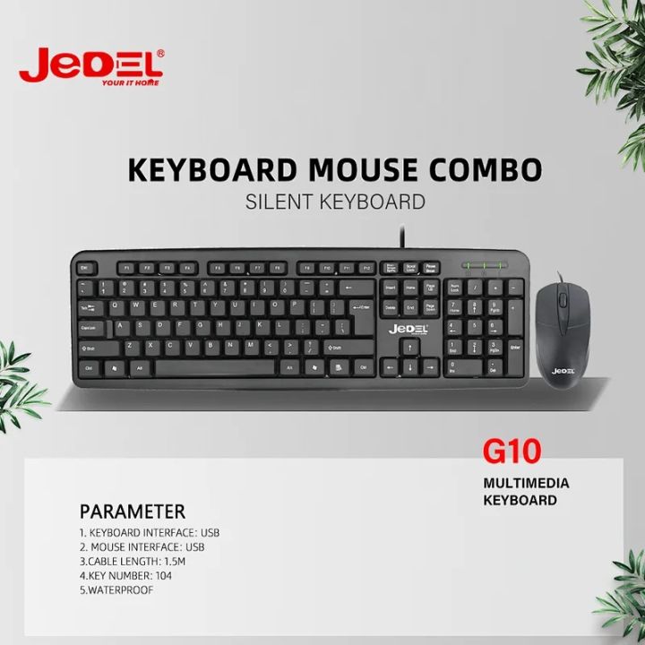 JEDEL G10 COMBO 2 IN 1 (USB Wired Keyboard USB Wired Mouse)【JEDEL】100% ...