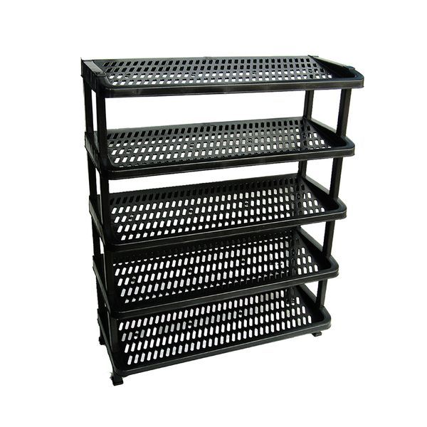 Ruby High Quality 4 Tier Plastic Heavy Duty Shoe Rack - Black | Daraz.lk