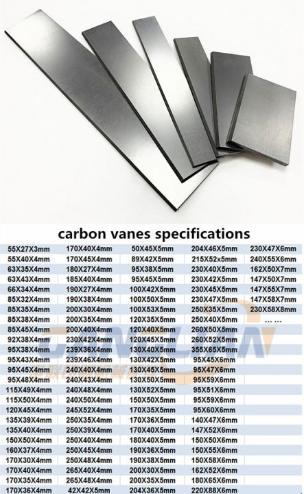 4 Pc Graphite Vane 120*40*5 Mm Carbon Vanes For Vacuum Pump Krxs-6 ...