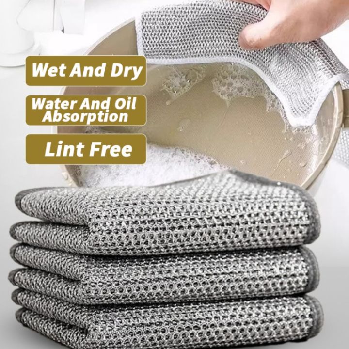 Thickened Steel Wire Cleaning Cloth Double Sided Silver Wire Cleaning ...