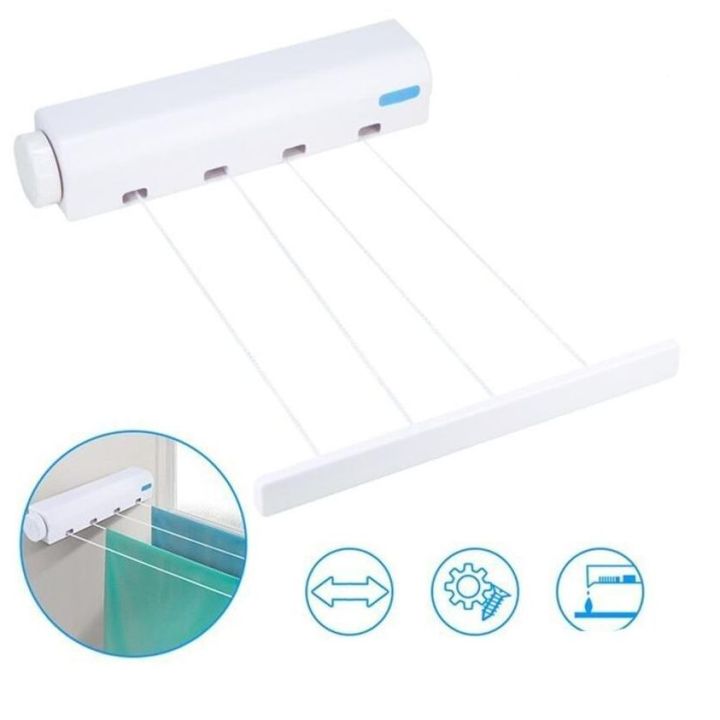Retractable Laundry Hanger Wall Mounted Clothes Line Clothes Drying ...