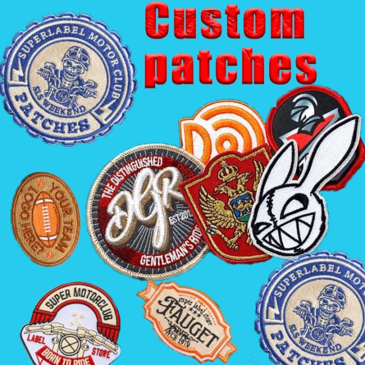 Custom Embroidered Patches 3D Biker Tactical Vest Jacket Hat Bag On Sew ...