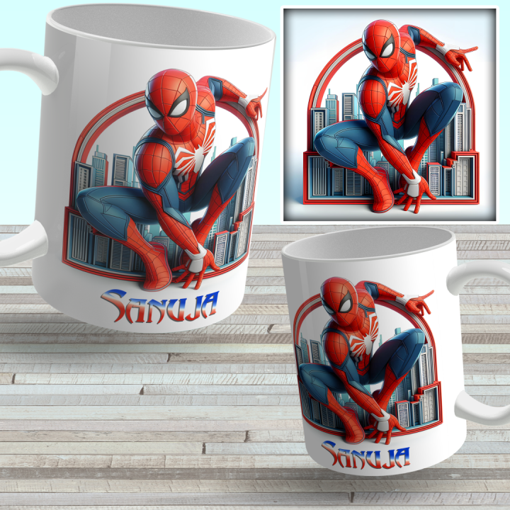 Spiderman 11oz Ceramic Mug for Kids – Personalized Marvel Superhero Cup ...