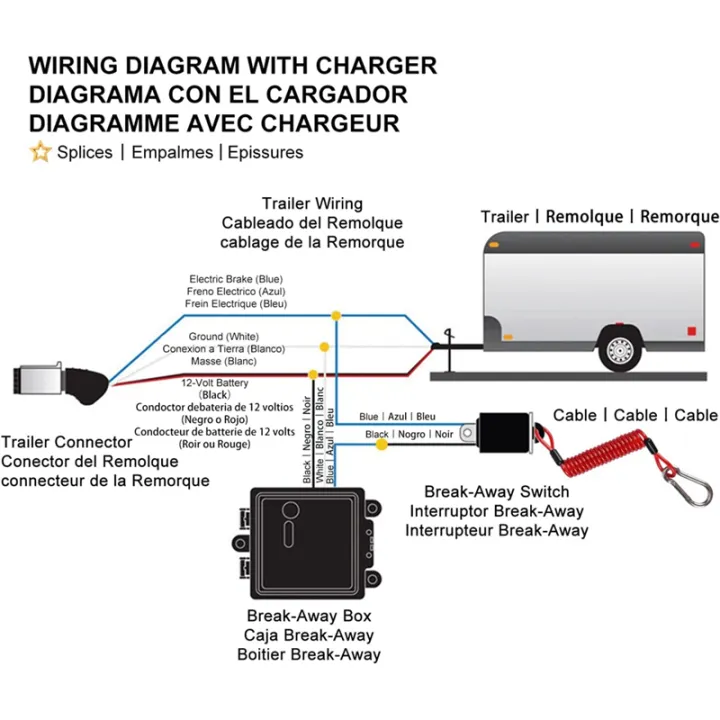 Trailer Brakes Breakaway Kit with Switch LED Test Light Electric ...