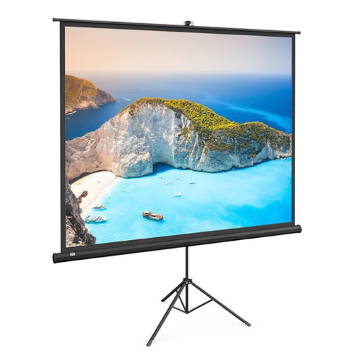 8 Feet Projector Screen with Tripod Stand 96″x96″ - Portable, Easy ...