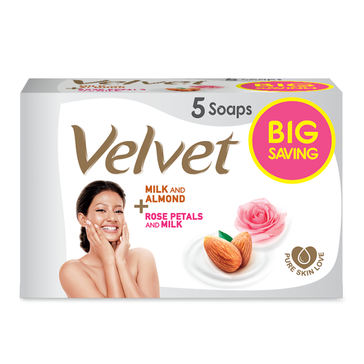 Velvet Soap Eco Pack 350G (Milk 70GX3 + Rose 70GX2) | Daraz.lk