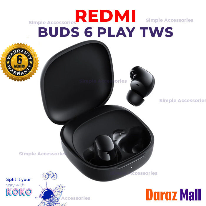 Xiaomi Redmi buds 6 Play Bluetooth 5.4 TWS Earphone Earbuds 10mm ...