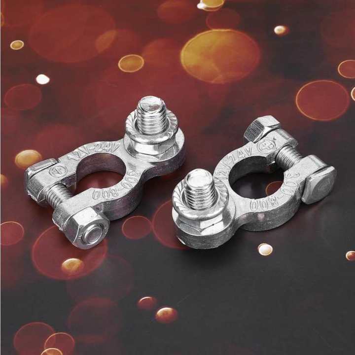 Battery Terminal Clamp Pair of 12/24V Universal Car Terminals Stud Type ...