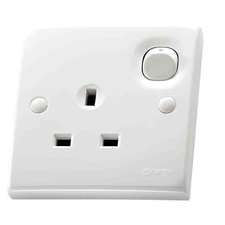 13A Plug Base - Orange Electric - Casablanca White - X5 Series - 3 Hole ...