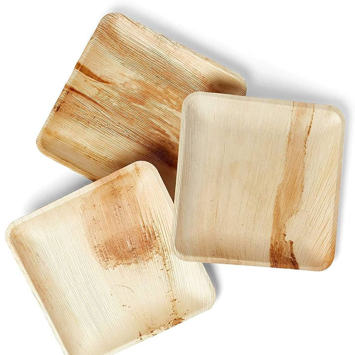 Kolapath Square Shape Areca leaf plate 6” x 6" Biodegradable Disposable ...
