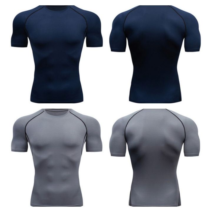 Men's Running T Shirt Black Sport Top Compression Bodybuilding Shirt ...