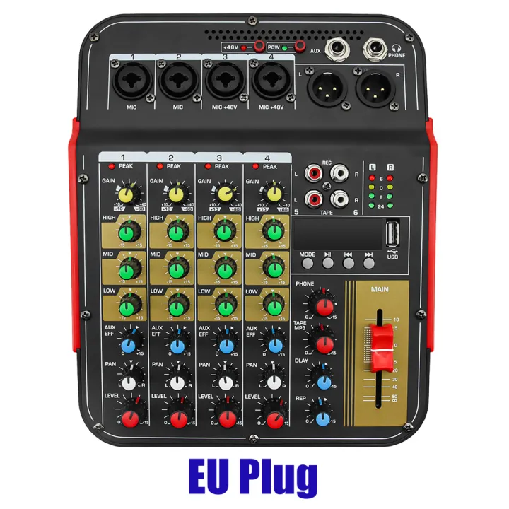 6-Channel Live Sound Card Audio Mixer USB Bluetooth-compatible Reverb ...