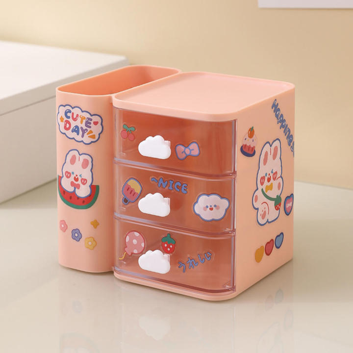 Cute Office Organizer Multifunction Storage Drawer Desktop Storage Box ...