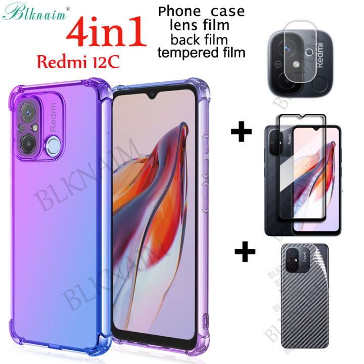 BLKNAIM (4-in-1) NEW For Xiaomi Redmi 12C Case Anti-fall Color Mobile ...
