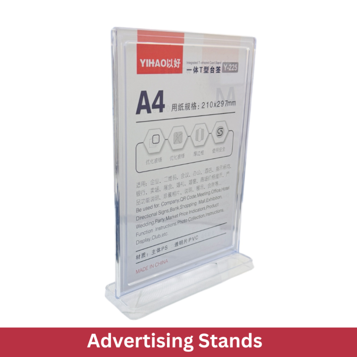 A5 SIGN HOLDER – TRANSPARENT DISPLAY STAND FOR MENUS, PROMOTIONS & QR ...