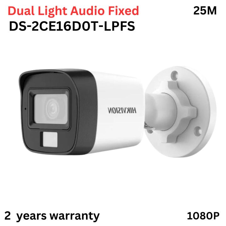 Hikvision 2MP 1080P Dual Light Audio Fixed Camera DS-2CE16D0T-LPFS ...