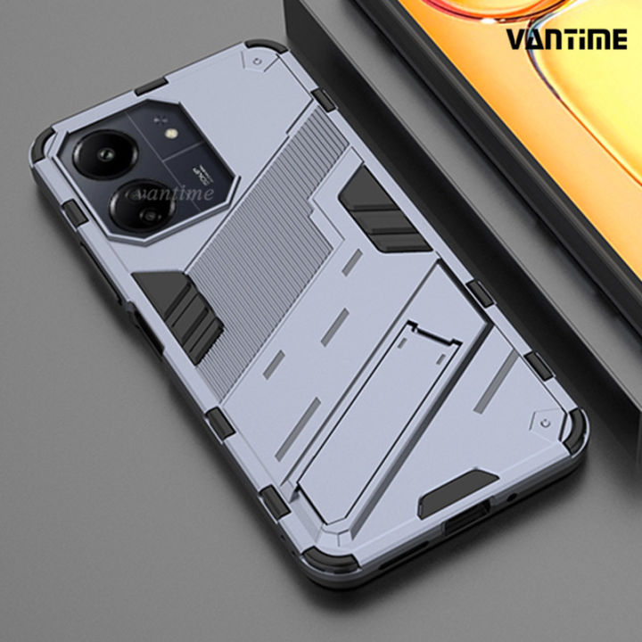 Vantime for Xiaomi Redmi 13C / POCO C65 Case Kickstand Ultra Thin Shockproof Matte Back Cover ...