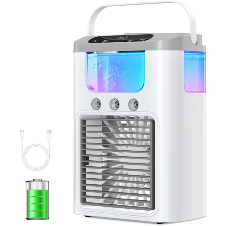 Quiet Mini Air Cooler Humidifier Portable Air Conditioner,Tabletop ...