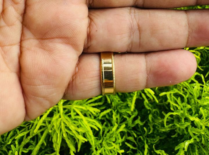 Gold plated wedding finger plane ring engagement ring with two machine ...