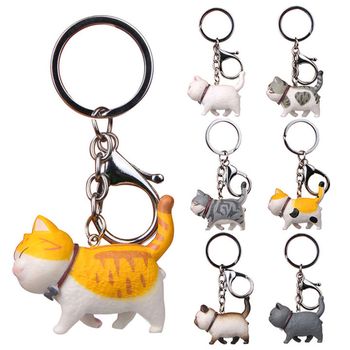 Cartoon Kittens Keychain Cure Animal Key Chain Creative Cat Pendant for ...