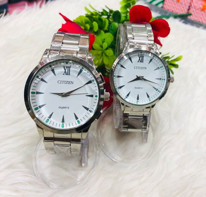 New Beautiful Silver Couple Watch Stain steel | Daraz.lk