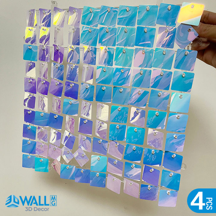 4 Pcs/lot 30x30cm 3d Sequin Wall 3d Art Wall Sequins 3d Wall Panel ...