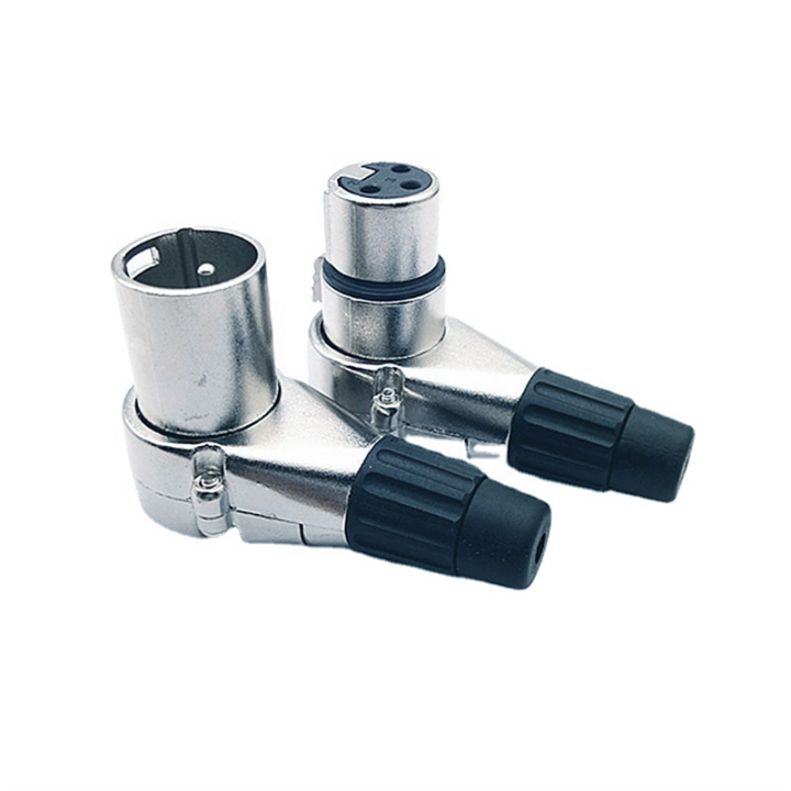 (COKP) 1Pair 3Pin Right Angle XLR Connector Male and Female XLR 3 Pin ...