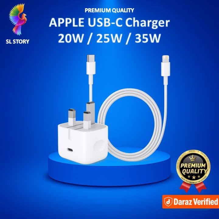 Apple USB-C Power Adapter with PD Type-C to Lightning Cable – 20W / 25W ...