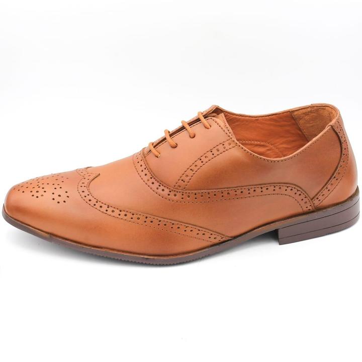 Pazz Men's Leather Shoes - Tan | Daraz.lk