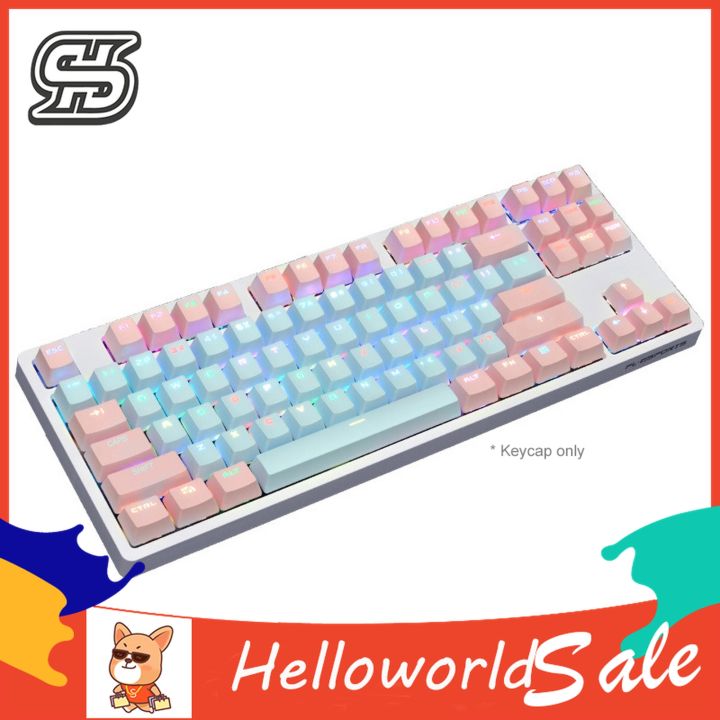HelloWorld 87Pcs/Set Keycap Color Matching Light-proof PBT Mechanical ...