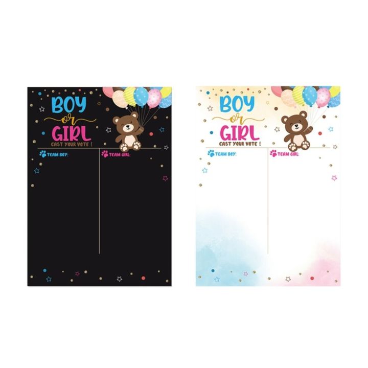 Baby Shower Supplies With Stickers Gender Revealed Voting Game Paper ...