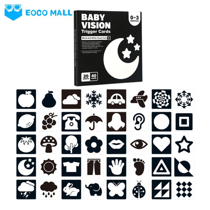 Baby Vision Development Cards High Contrast Flash Cards for Newborns ...
