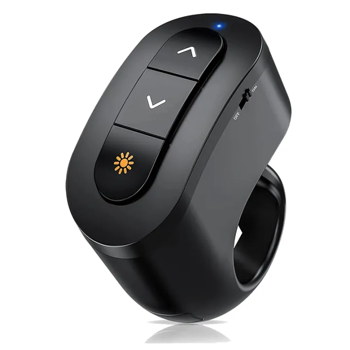 2.4GHz Rechargeable Wireless Presenter Finger Ring with Red Light USB ...