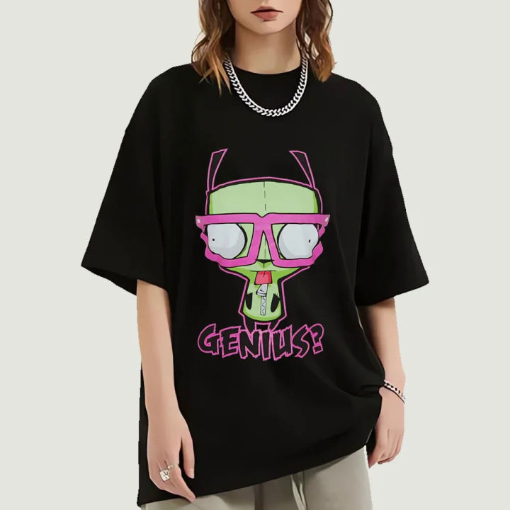 Invader Zim Girl Genius Anime T-Shirt Men Women Short Sleeve Oversized ...