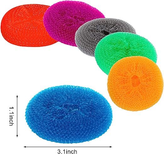 6 pcs Nylon Plastic Scrubber Kitchen Dish Pot Pan Washer Washing ...