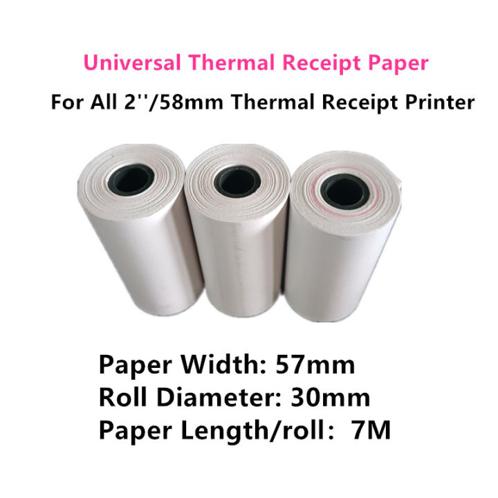 Universal 3 Rolls 57x30mm Thermal Receipt Paper Sticker Goojprt Rongta ...