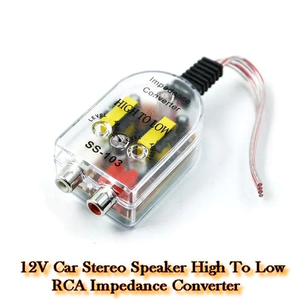 12V RCA line car converters high to low impedance converter for car ...