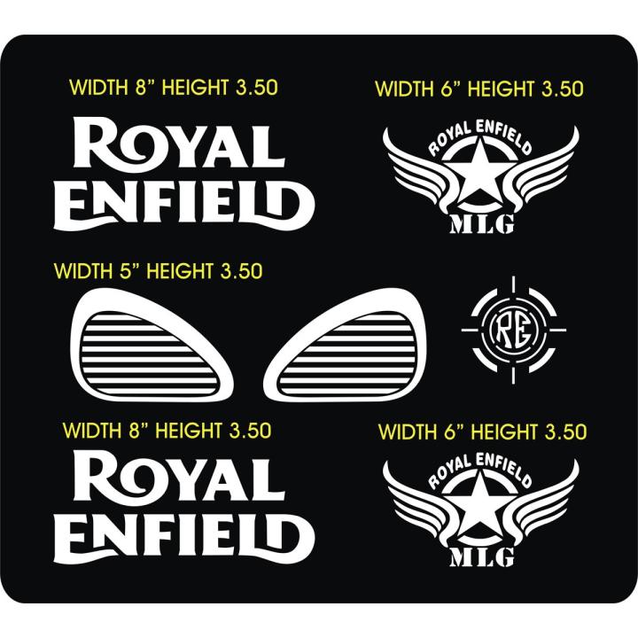 Royal Enfield Bike Stickers White Color Luminous Reflective Plotter ...