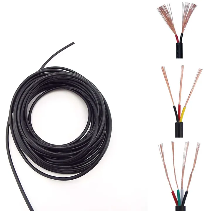 2 3 4 Pin Core Sheathed Pvc Wire Power Cord Copper Extension Connector ...