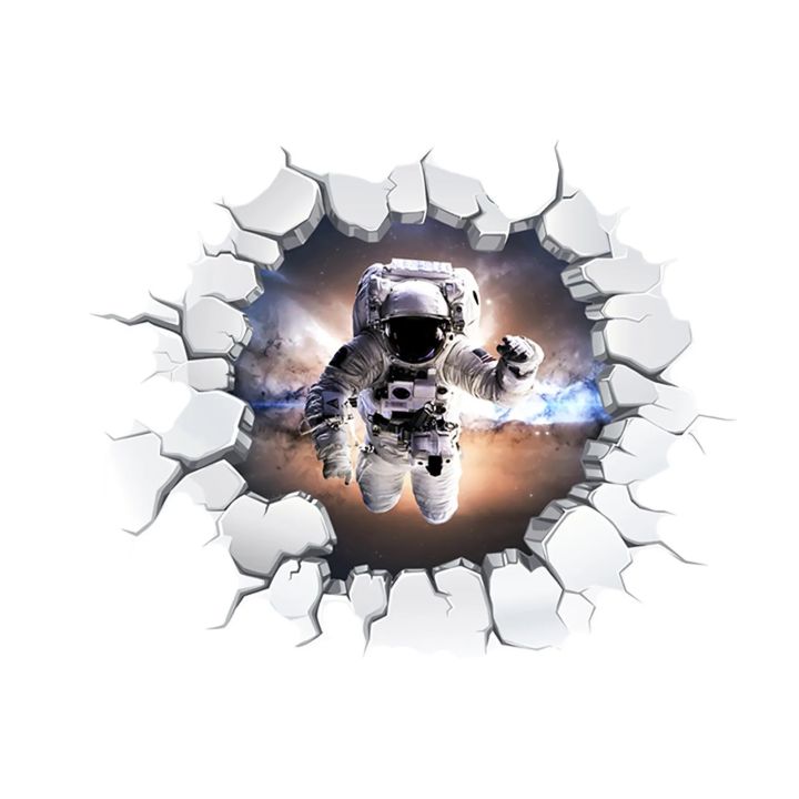 NEW 3d astronaut wall stickers for kids rooms Children bedroom wall ...