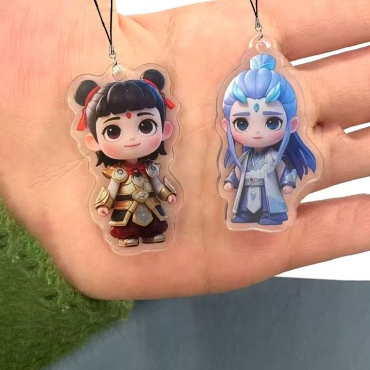 Kawaii Acrylic Nezha 2 Mobile Phone Chain Backpack Hanging Anti-loss ...