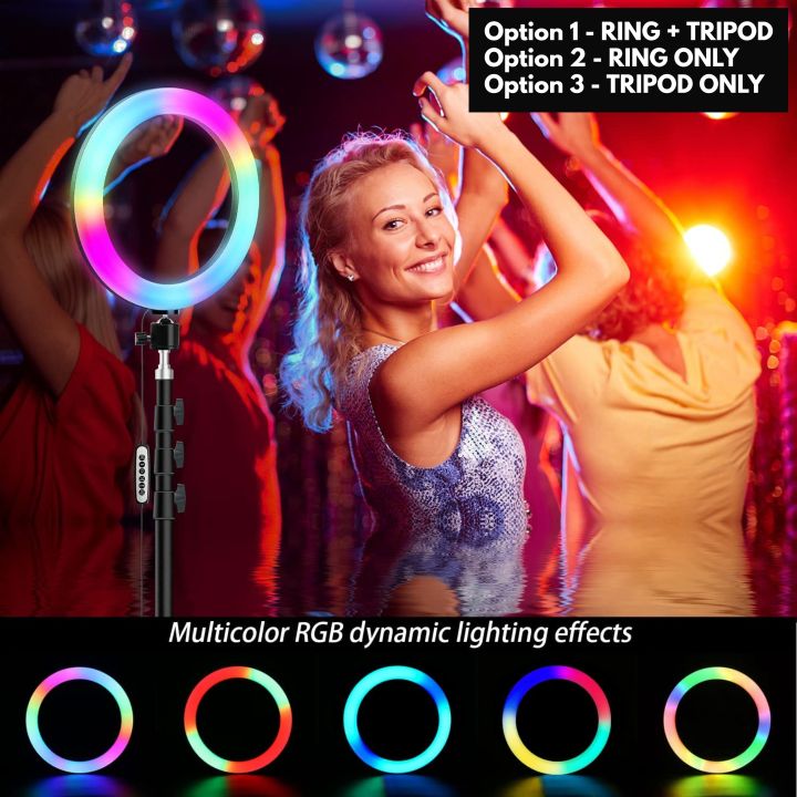 10 Inch RGB Ring Light With Stainless Steel Stand Tripod And Phone ...